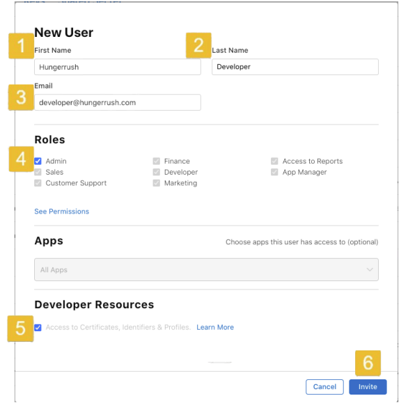 APPLE DEVELOPER ACCOUNT SETUP INSTRUCTIONS – HungerRush